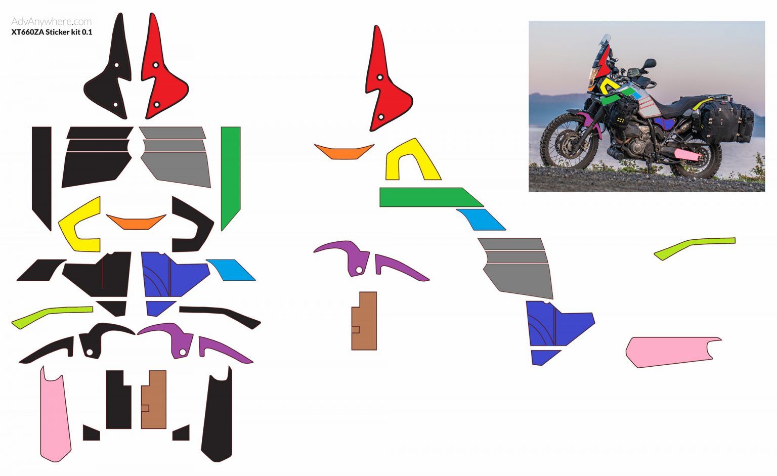 Free Tenere XT660Z Stickers Template – AdvAnywhere